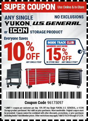 Harbor Freight Tools Coupon Database - Free coupons, percent off coupons, toolbox coupons